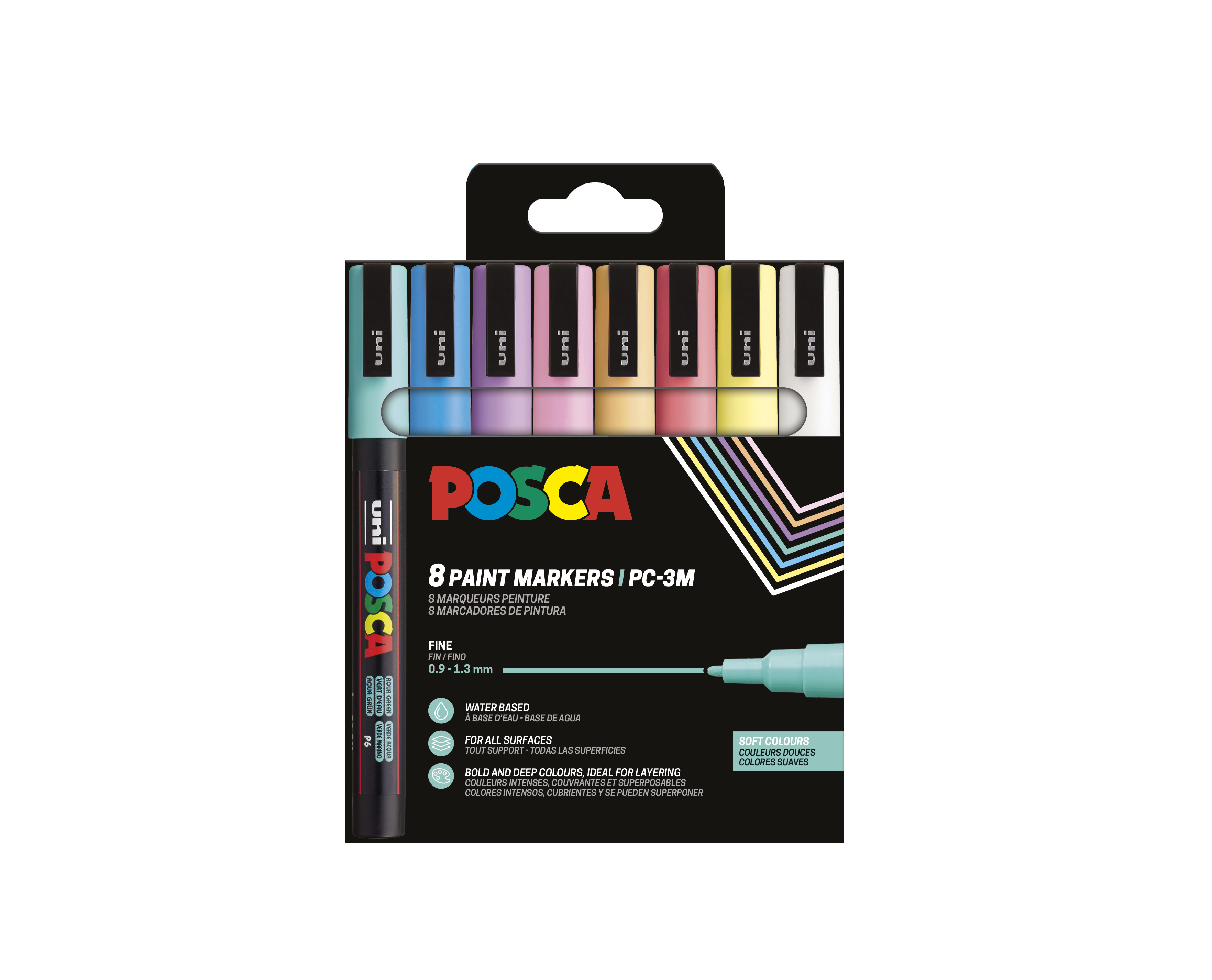 PC-3M 8P SET SOFT COLOR – posca greece