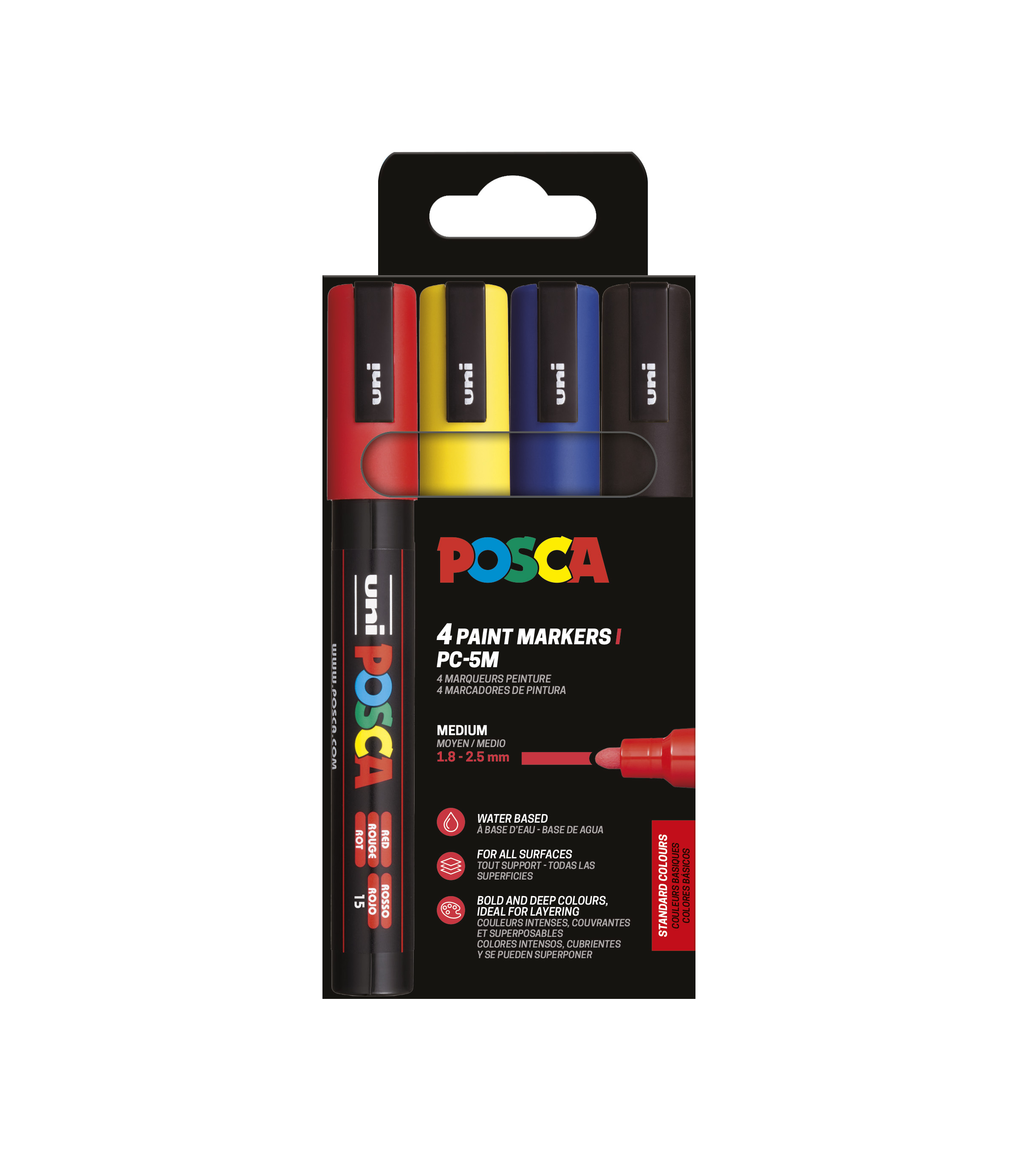 PC-5M 4P SET BASIC COLOR – posca greece